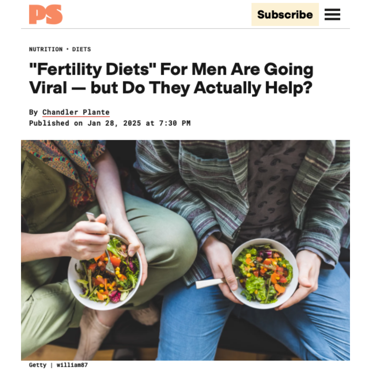 Is there a fertility diet for men? | Popsugar